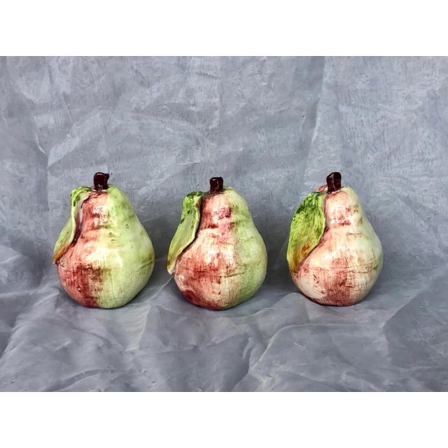 Vintage Ceramic Art Studio Pottery Pear Fruit Sculptures Set of 3 ...