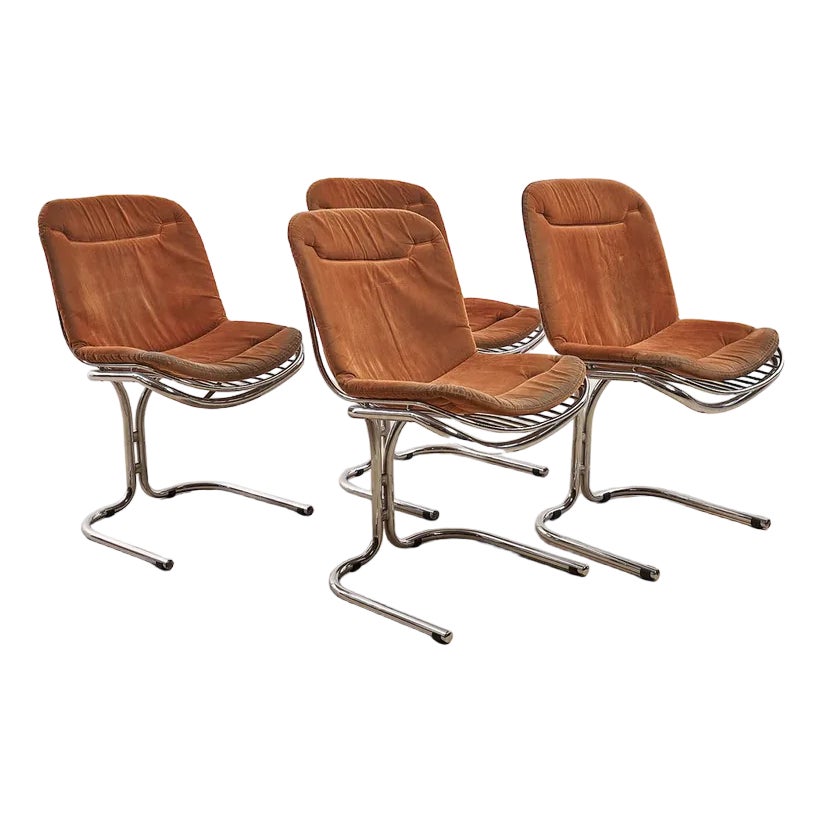 Chromed Chairs by Gastone Rinaldi for Rima, 1970s, Set of 4 | Chairish