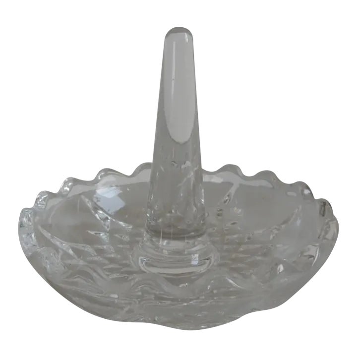 Cut Crystal Ring Holder With Undulating Edges | Chairish