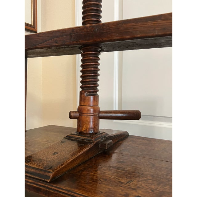 Early 19th Century Oak Bookbinding Press Table | Chairish