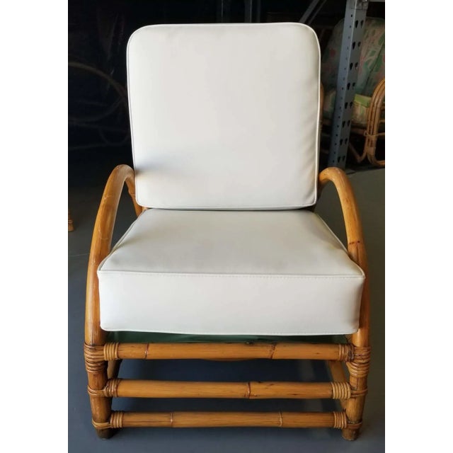 Restored Rattan Single Strand Half Moon Sofa & Lounge Chair Living Room ...