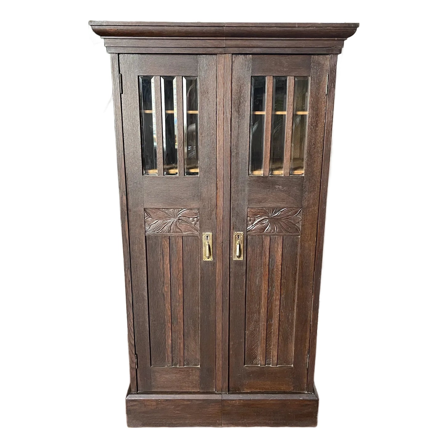 Mid 20th Century American Mission Style Hall Cabinet Wardrobe Armoire ...