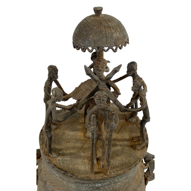 African Cast Bronze Vessel Kuduo Ashanti Tribe Ghana 12.25" H | Chairish