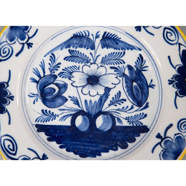 Antique 18th Century Dutch Delft Floral Plates - a Pair | Chairish