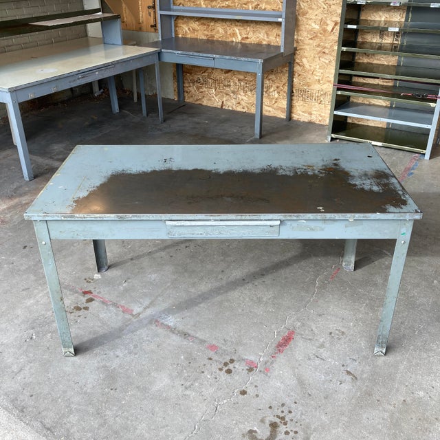 Industrial Steel Work Table Desk by Lyon Metal Products | Chairish