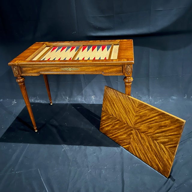 French Louis XVI Style Game Table With Reversible Top | Chairish