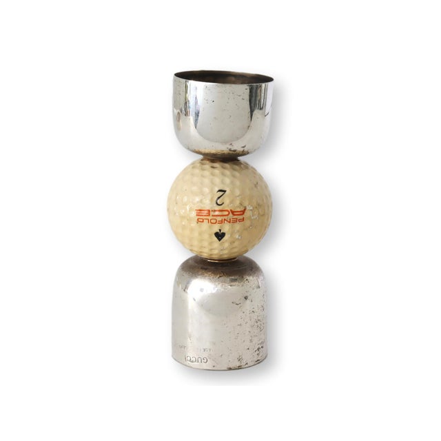 Mid 20th Century Gucci Penfold Golf Ball Double Cocktail Jigger | Chairish