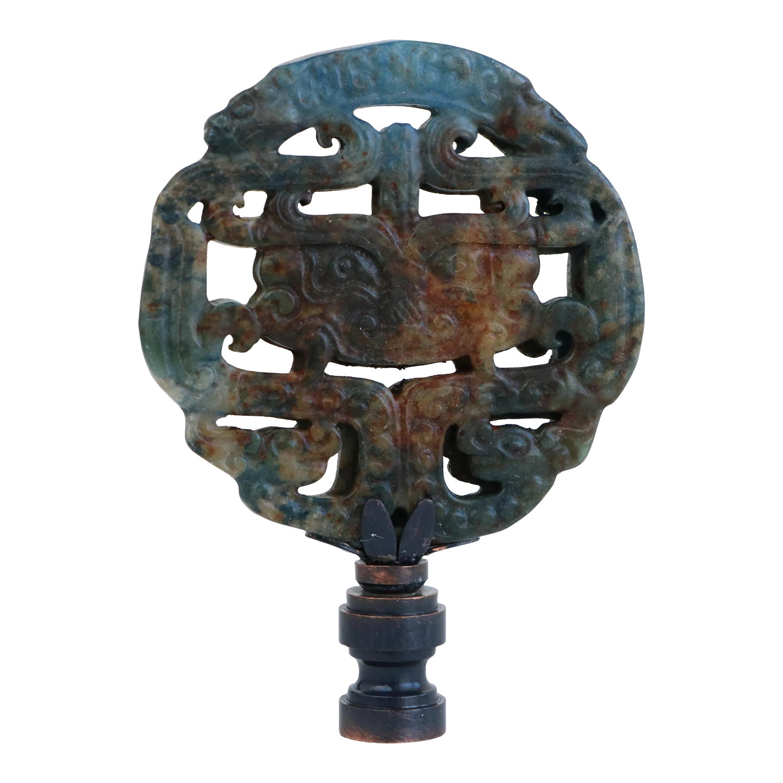 Chinese Archaic Style Lamp Finial on Copper & Bronze Tone Hardware ...