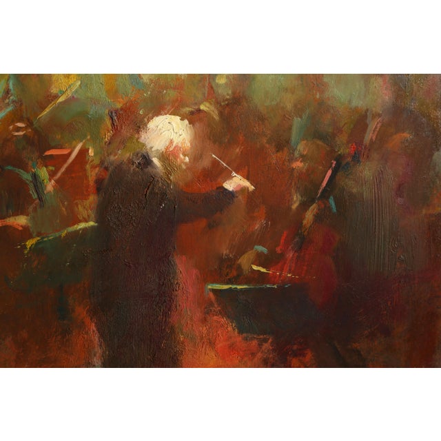William Harnden, Conductor With Orchestra, Oil on Board | Chairish