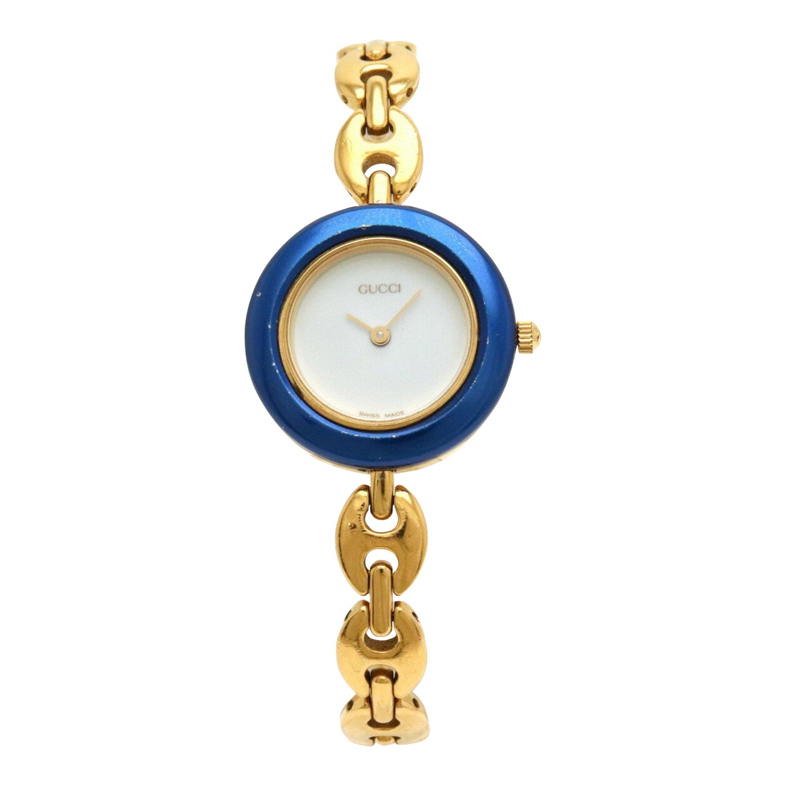 Gucci Change Bezel White Dial Gp Gold Plated Women's Quartz Watch 11/12 ...