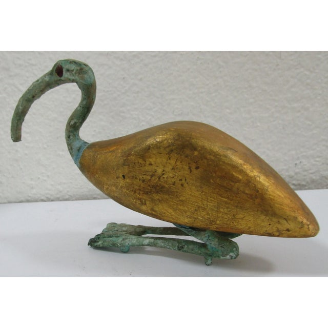 Ancient Egyptian Bronze and Wood Ibis Bird Sculpture Circa 1900s | Chairish