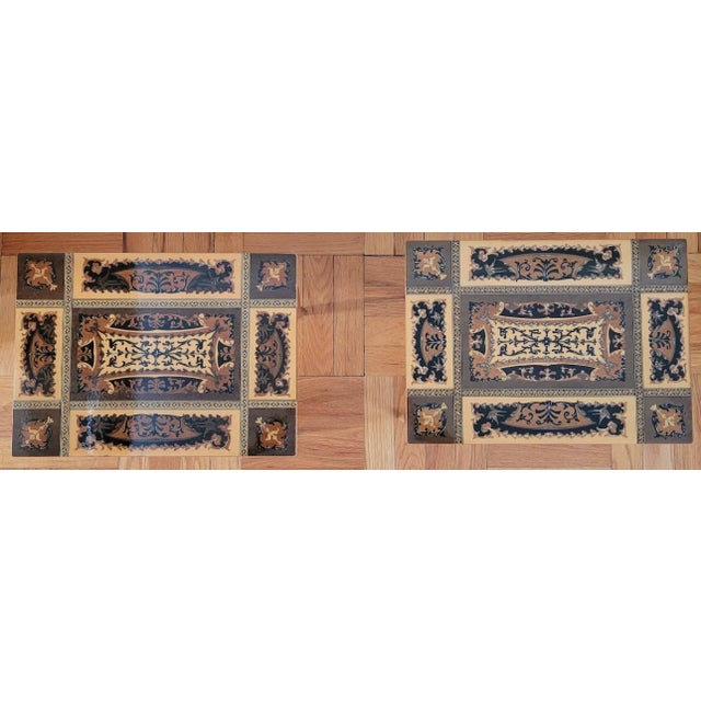 1950s Vintage Pair Italian Lacquered Top Small Music Box Tables | Chairish