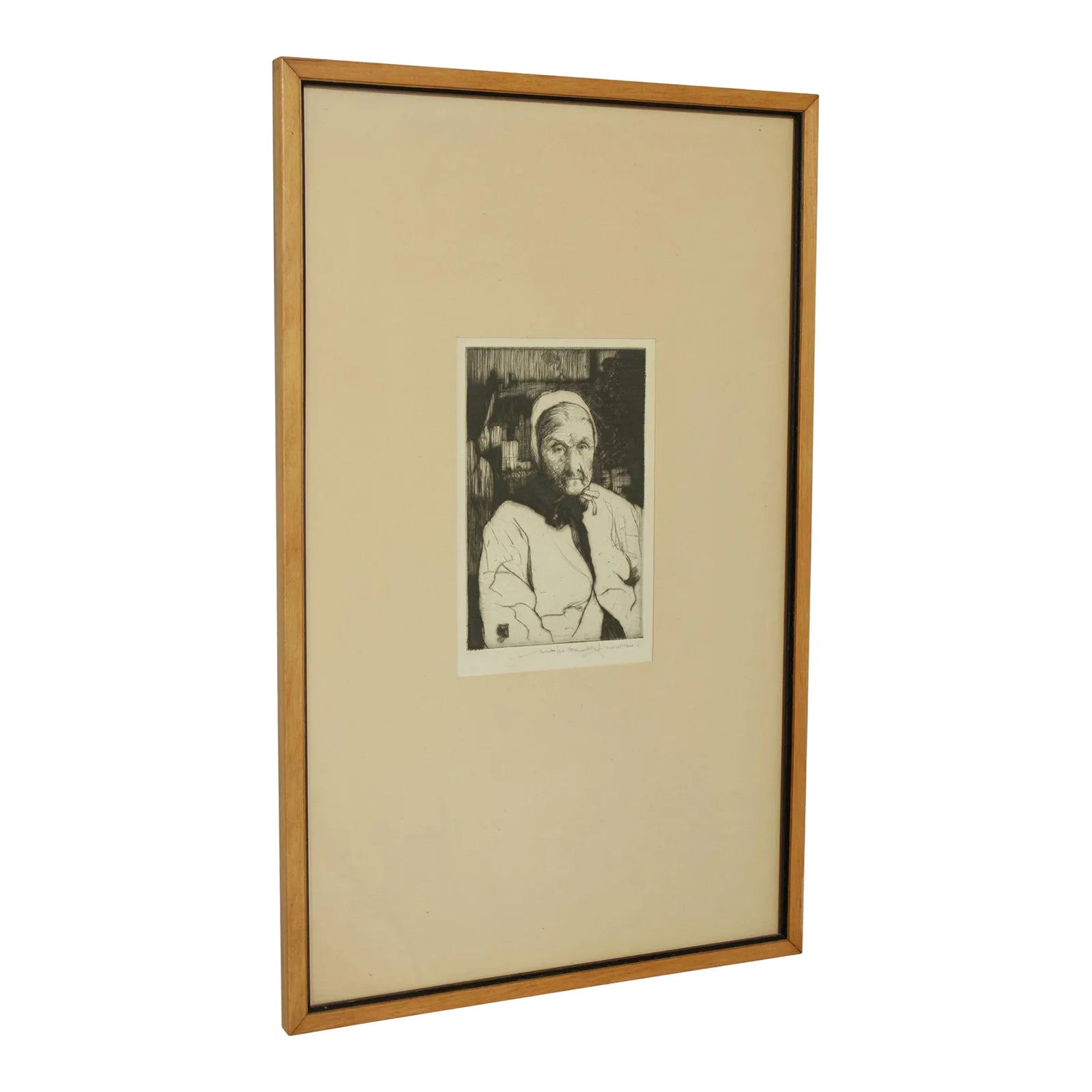 1960s Portrait of Woman Etching | Chairish