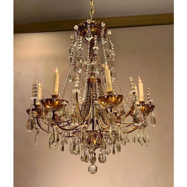 Maison Jansen 8 Light Bronze & Crystal Chandelier, Paris, Circa:1935 ...