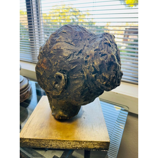 Bronzed Composite Female Head Sculpture Maker’ Mark, Attributed to ...