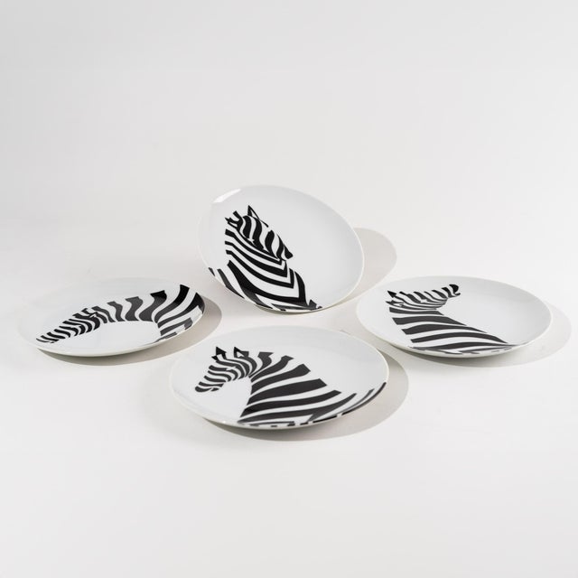 Vintage Fitz and Floyd Zebra Plates - Set of 4 | Chairish