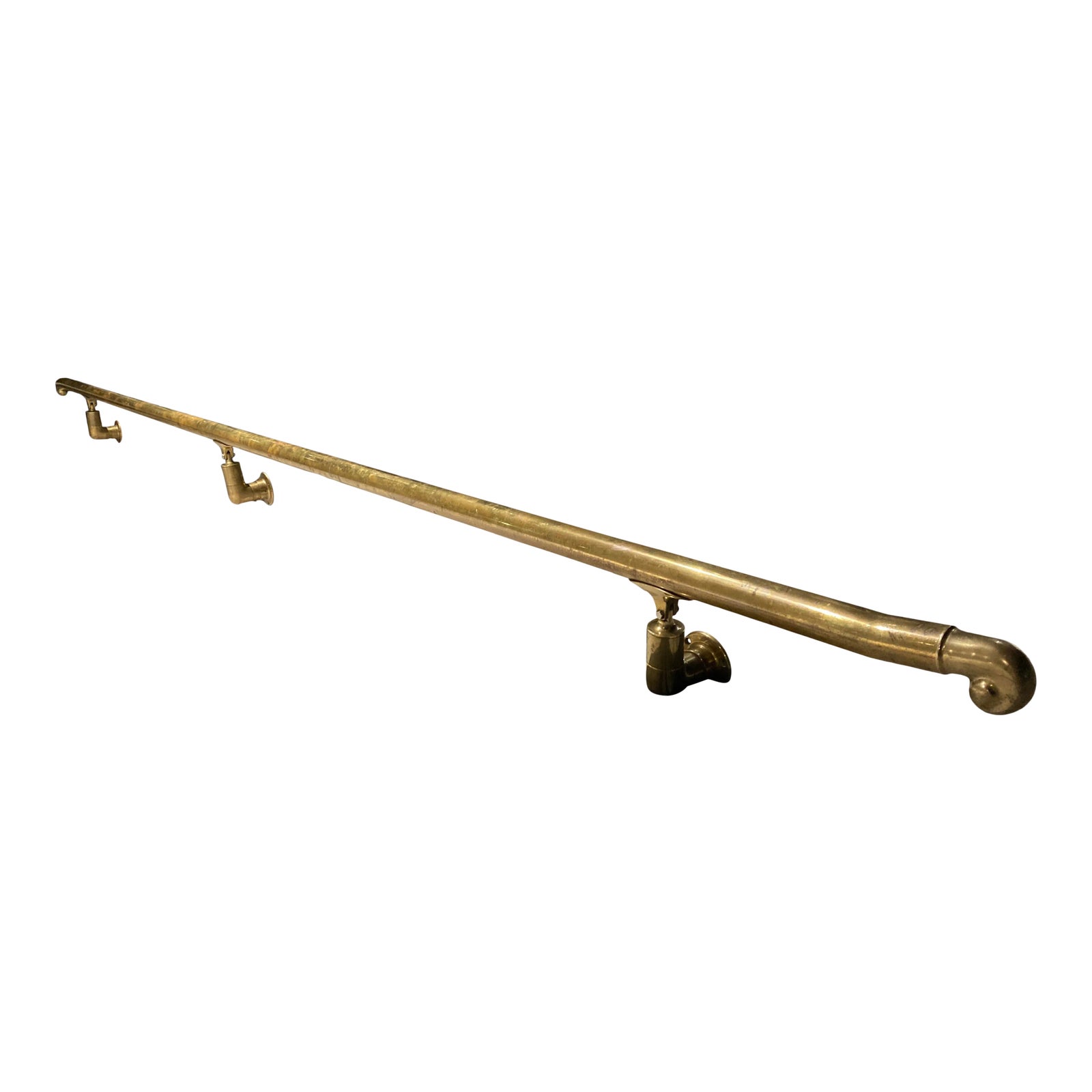 14’ Solid Brass Architectural Handrail From “Brown Palace” Circa 19th ...