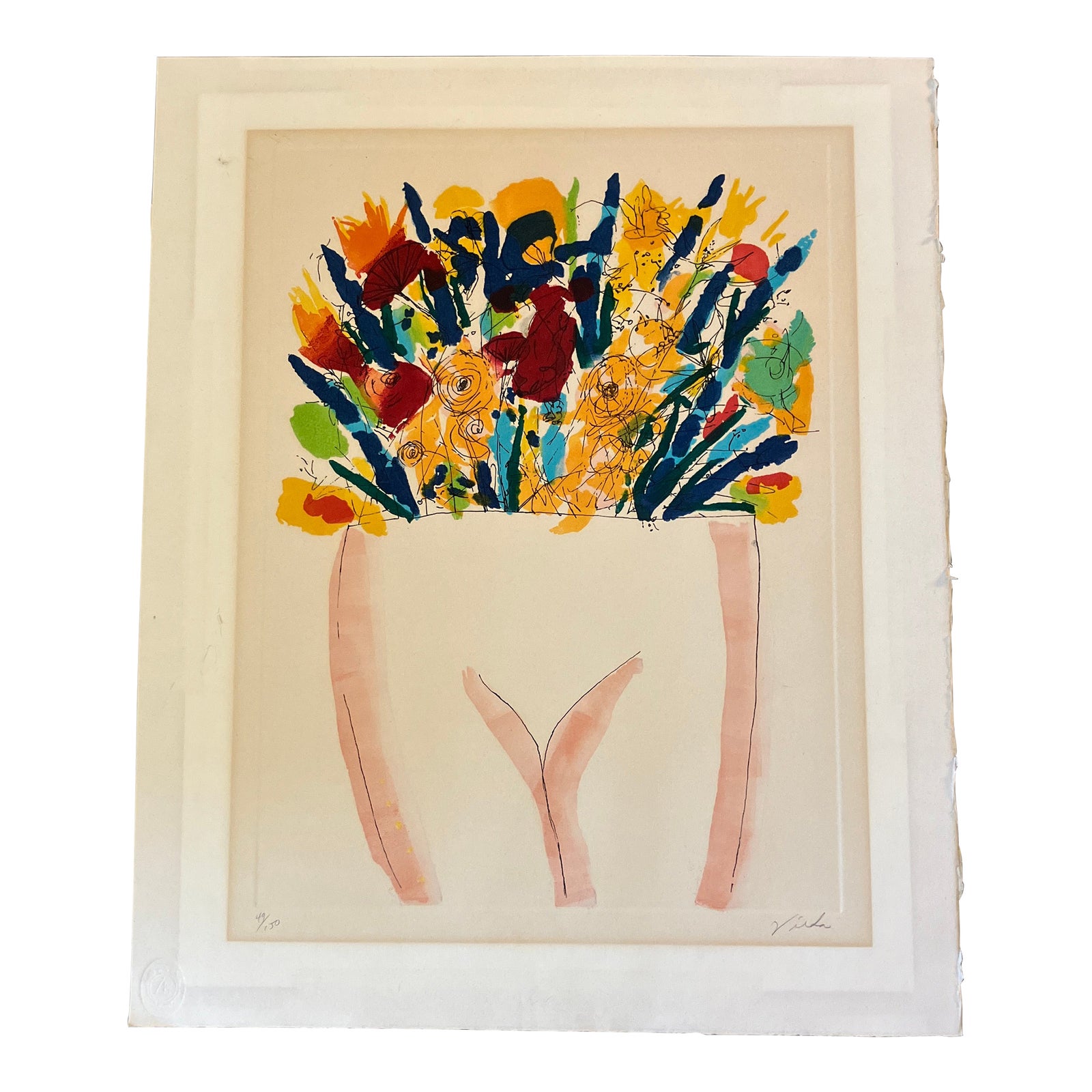 1080’s Original Pop Art Abstract Colored Etching Vick Vibha Signed ...