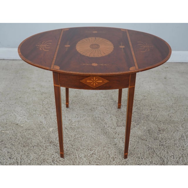 Baker Stately Homes Inlaid Mahogany Pembroke Table | Chairish