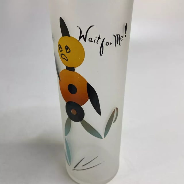 1960s Federal Frosted Hey Wait for Me Iced Tea Collins Glasses- Set of ...