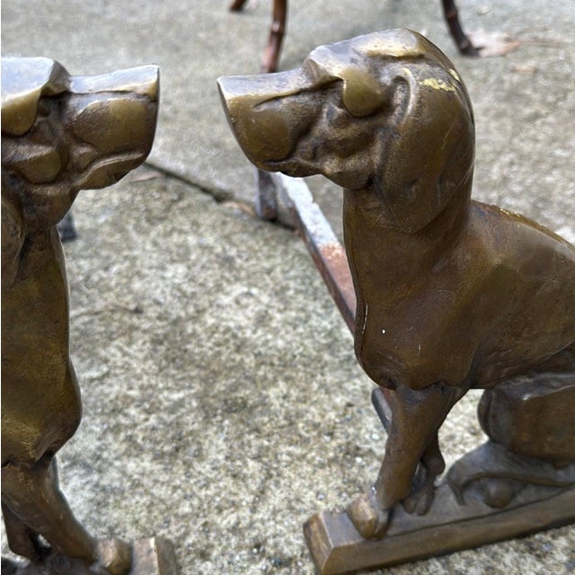 Brass Dog Andirons | Chairish