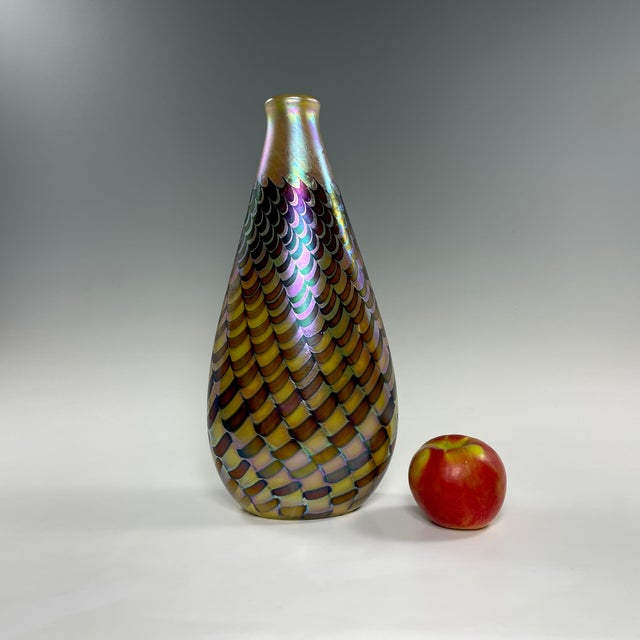 1980s Large Stephen Fellerman Iridescent Vase | Chairish