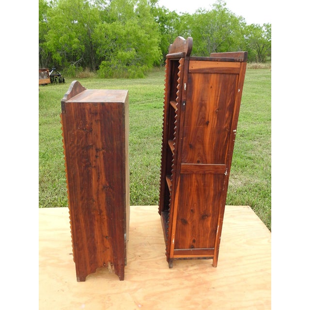 Vintage Rustic Folk Art Handmade Cedar Bookcase Shelf - a Pair | Chairish