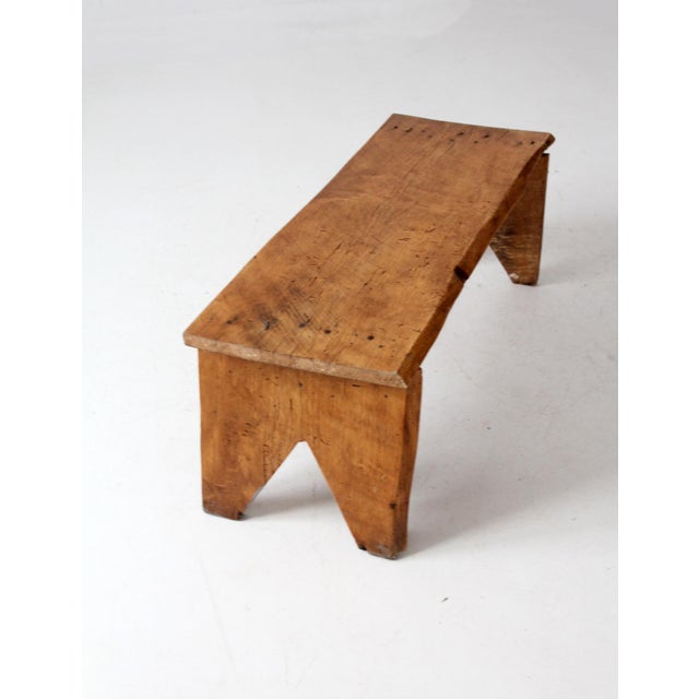 Vintage Rustic Wood Bench | Chairish
