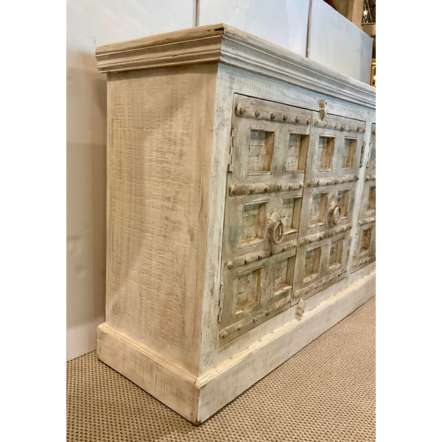 Rustic Cream Finished Four Door Sideboard | Chairish