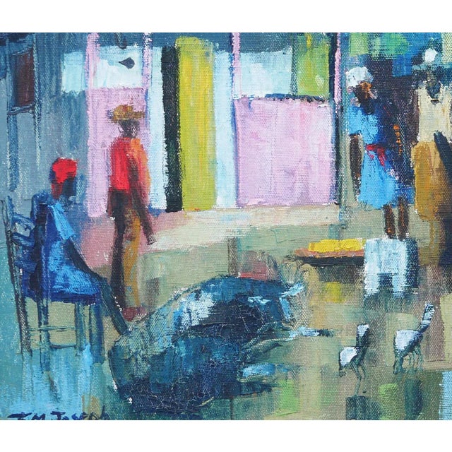 Mid 20th Century Post Impressionist Inspired Modern Blue & Green ...