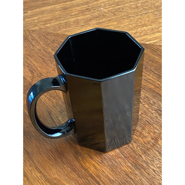 Arcoroc Black French Octagonal Glass Mugs, Set of 4 (France) | Chairish