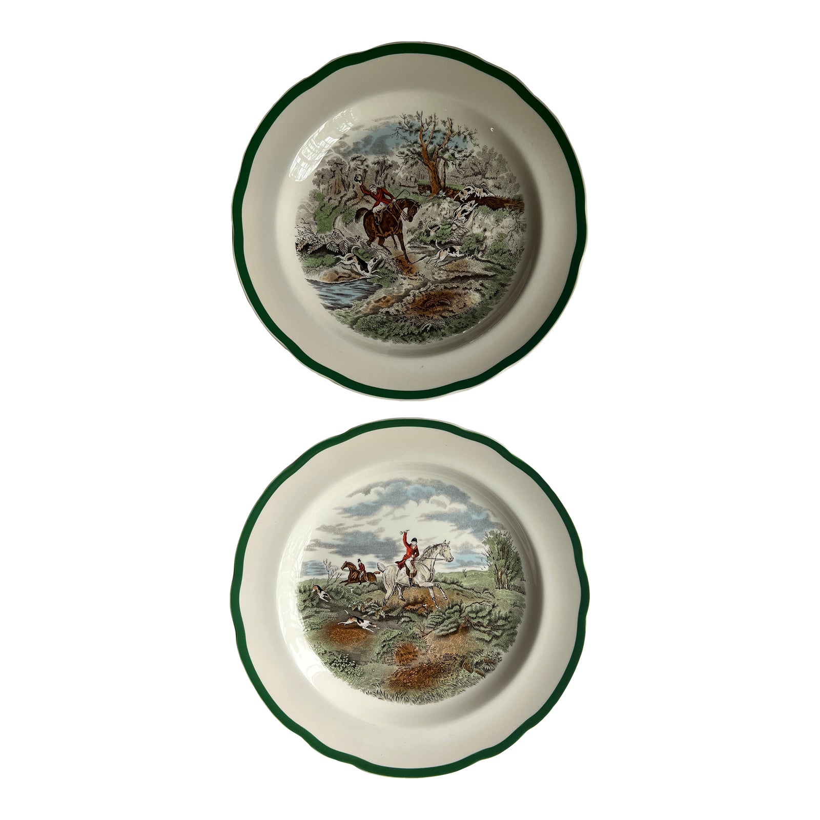 Spode "The Hunt" Dinner Plates~2 | Chairish