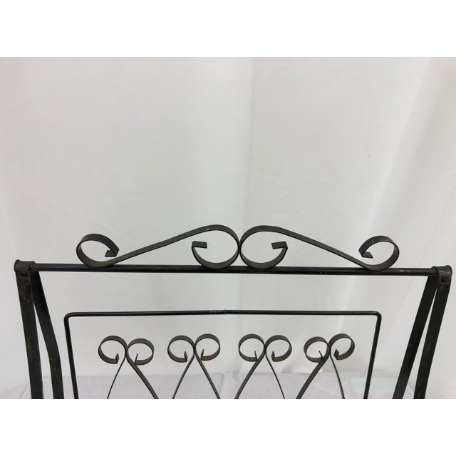 Vintage Twisted Wrought Iron Magazine Rack / Holder | Chairish