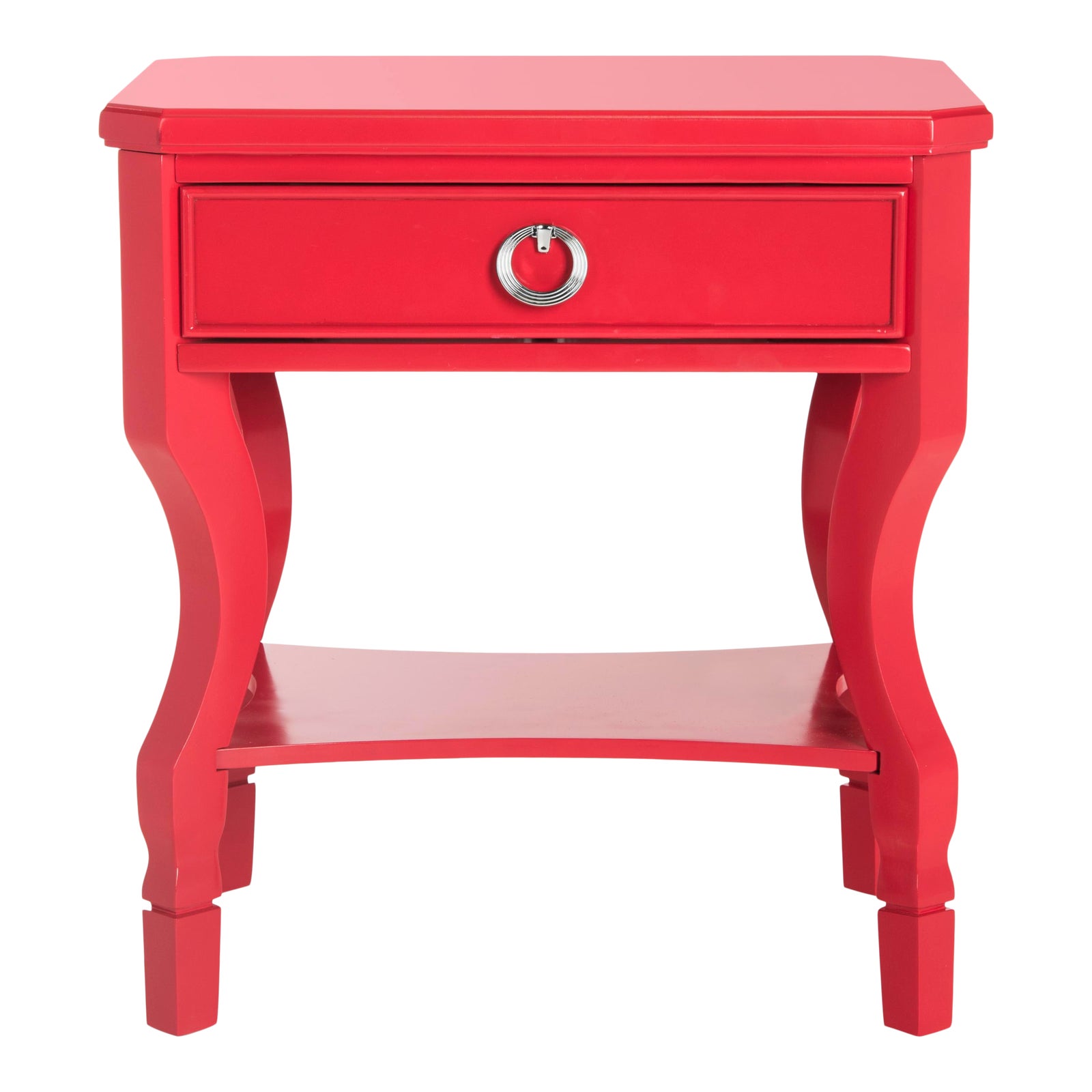 One Drawer Nightstand in Red | Chairish