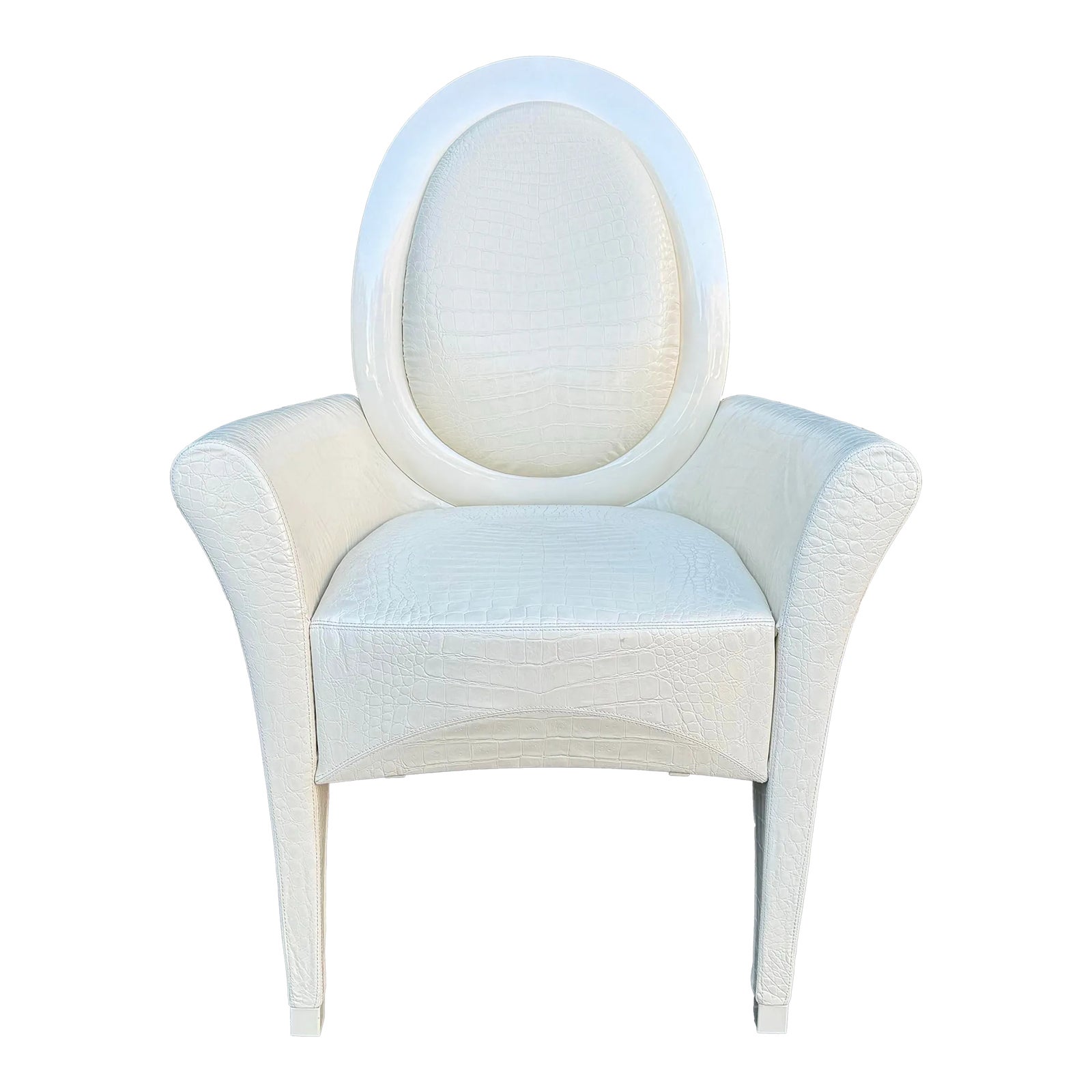 Fendi Casa Crocodile Embossed Garcia Arm Chair | Chairish