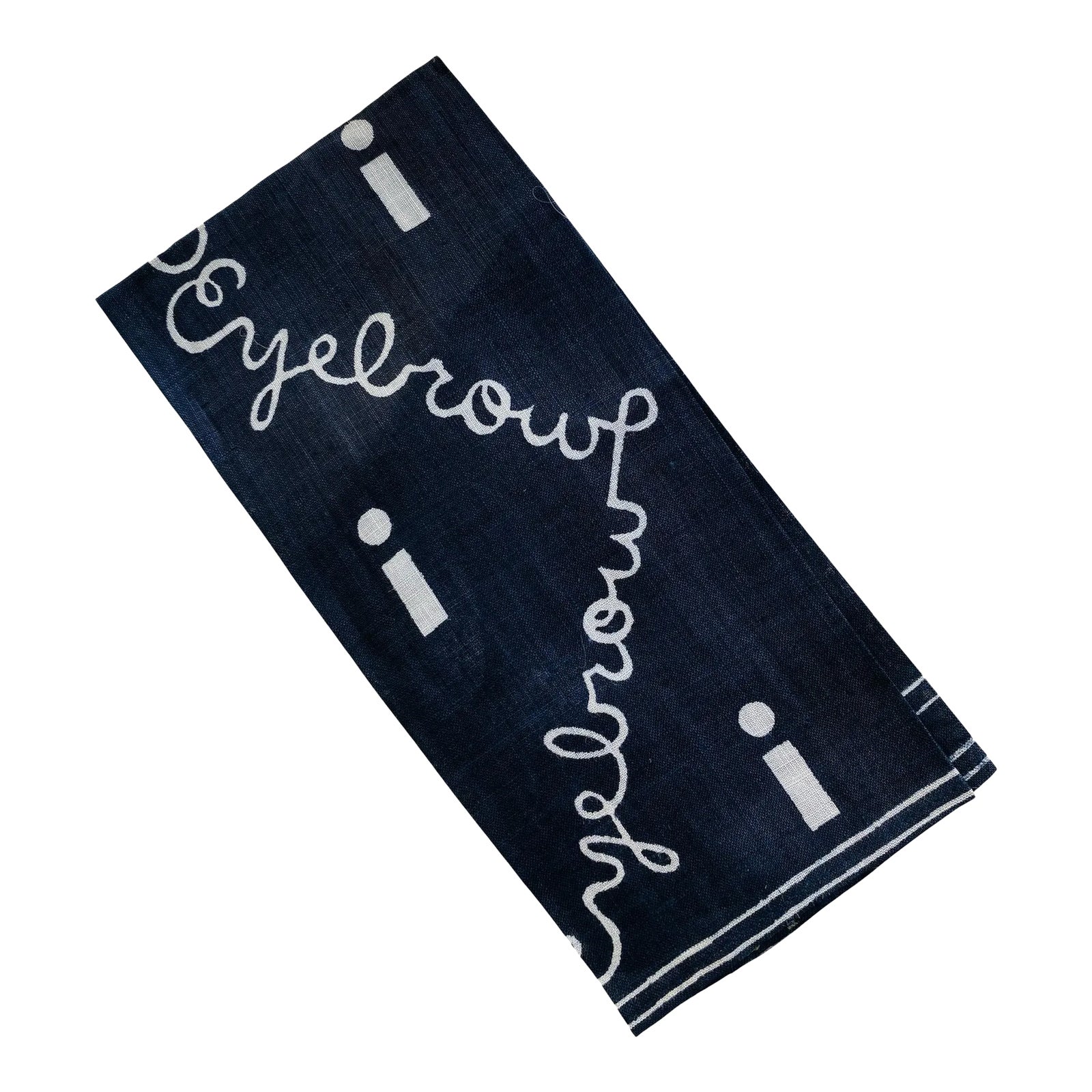 Vintage Black and White Eyebrow Hand Towel | Chairish