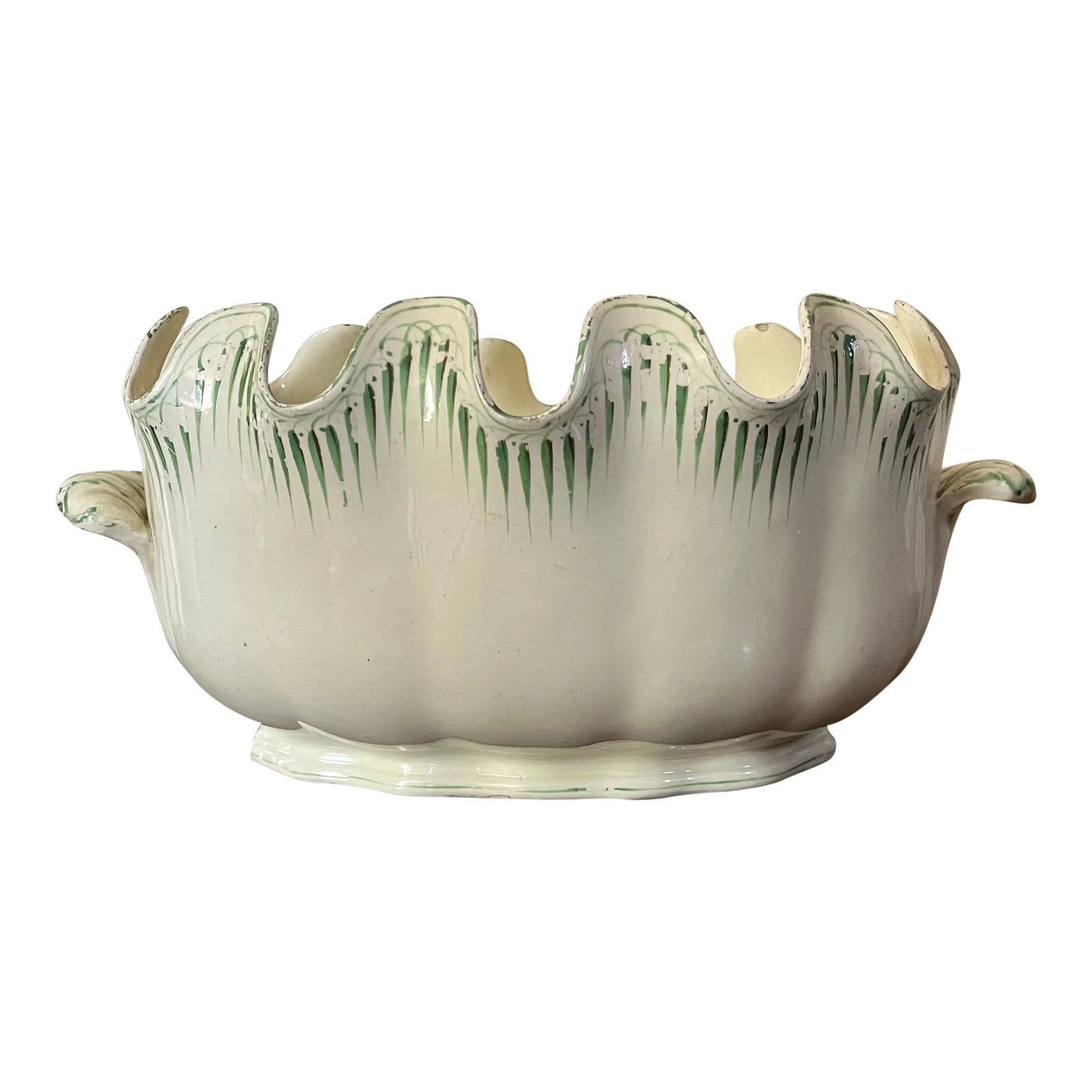 Antique 18th Century Wedgwood Creamware Monteith Centerpiece Bowl or ...