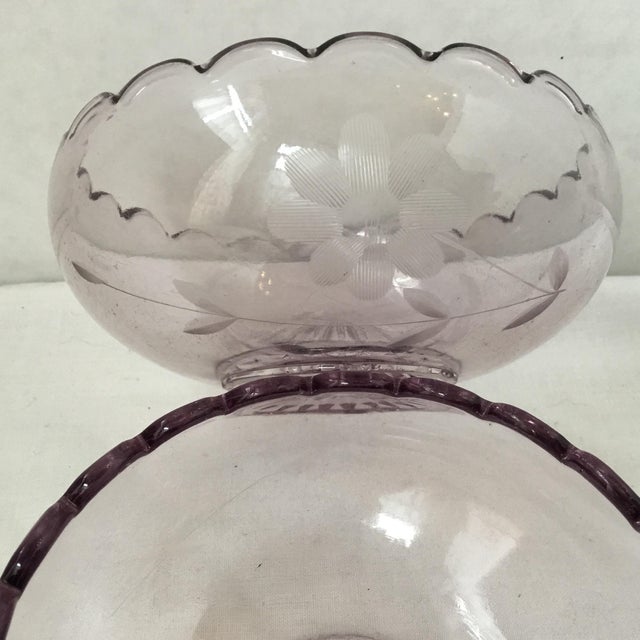 Deep Purple Depression Glass Candy Dishes - A Pair | Chairish