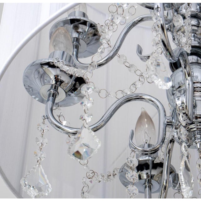 Hollywood Glam 10-Arm Chandelier With String Shade | Chairish