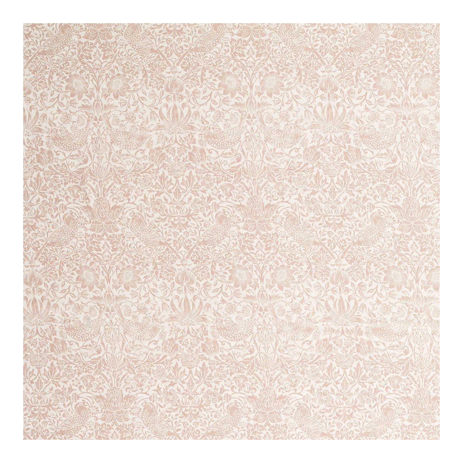 Morris & Co. Pure Strawberry Thief Sheer WW Fabric in Blush | Chairish