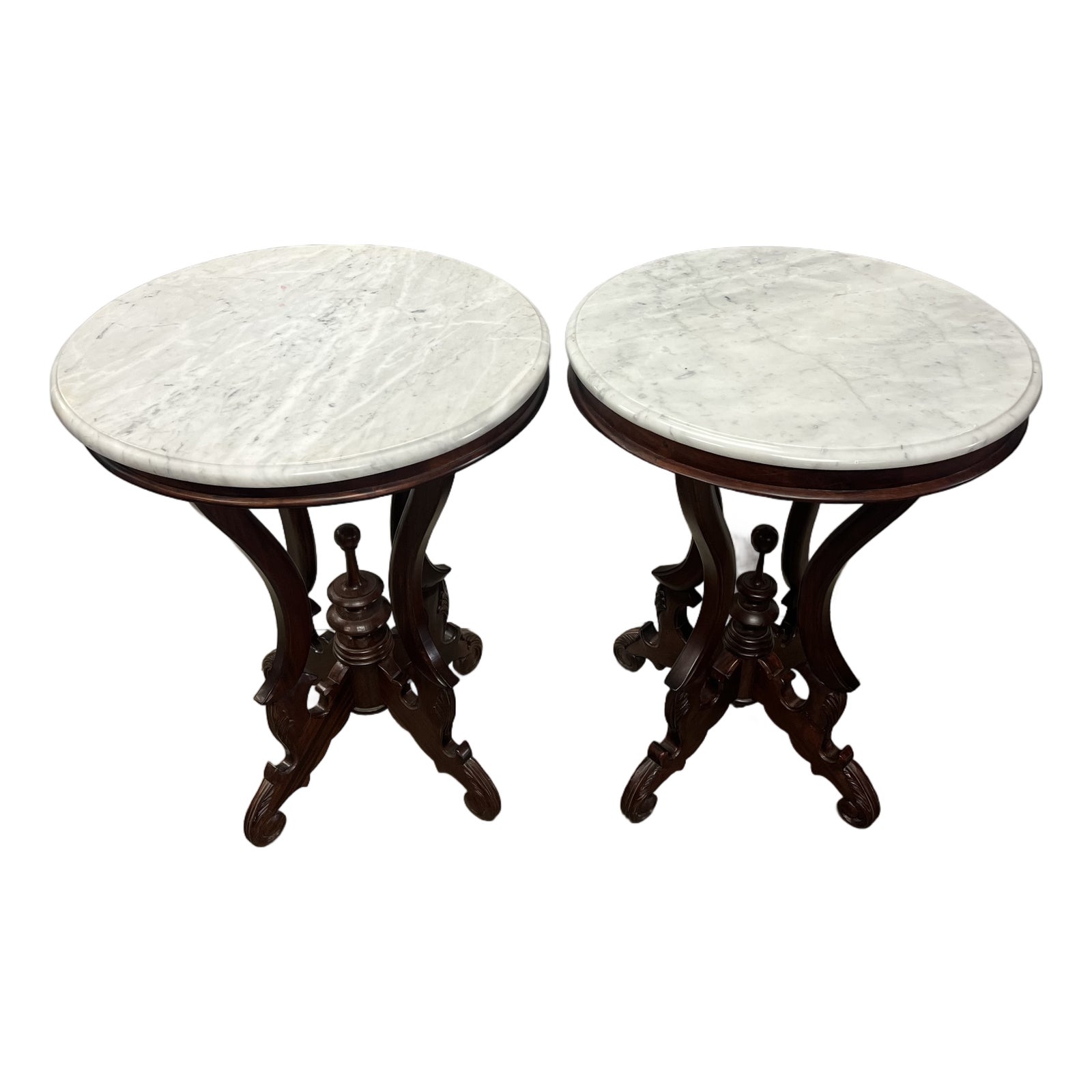 Late 19th Century Pair of Victorian Rosewood Marble Top Side Tables ...