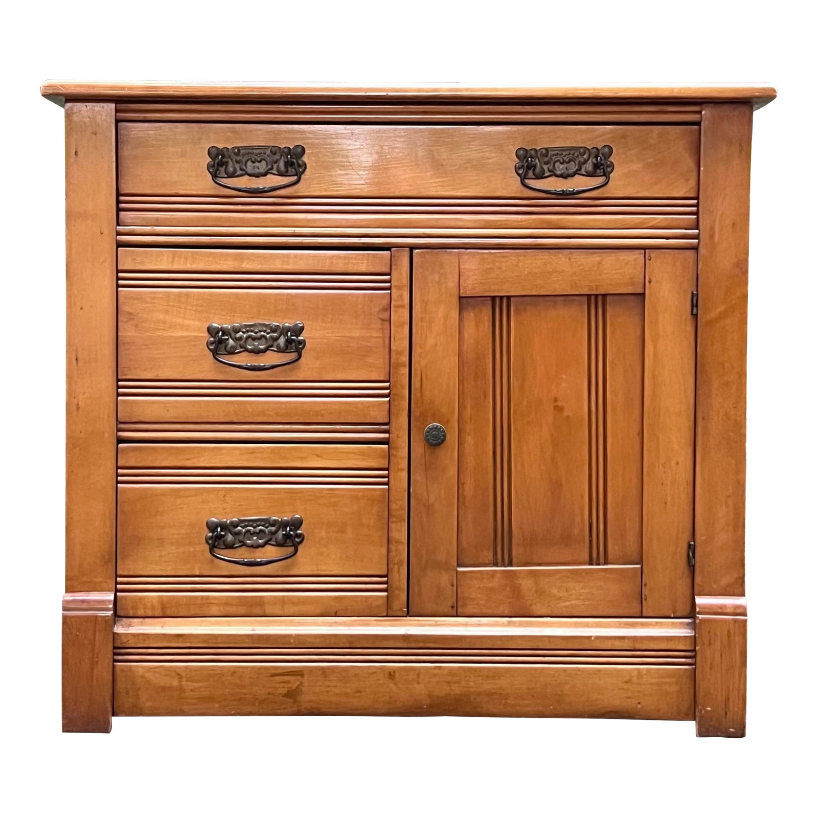 Vintage Turn of the Century Maple Washstand. | Chairish