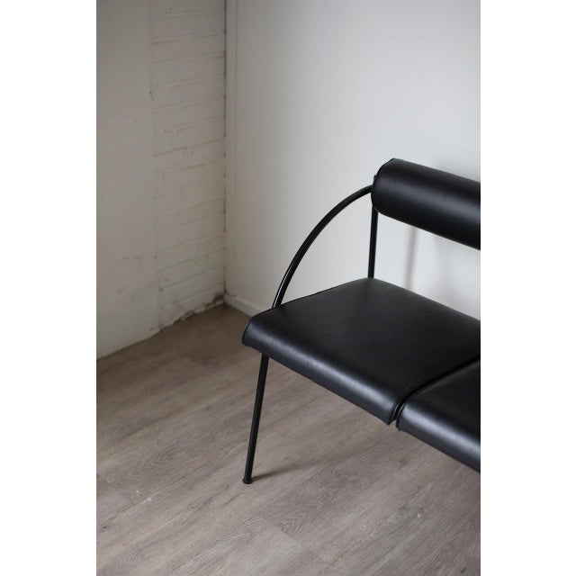 Vintage Bench in Metal and Skai, 1980s | Chairish