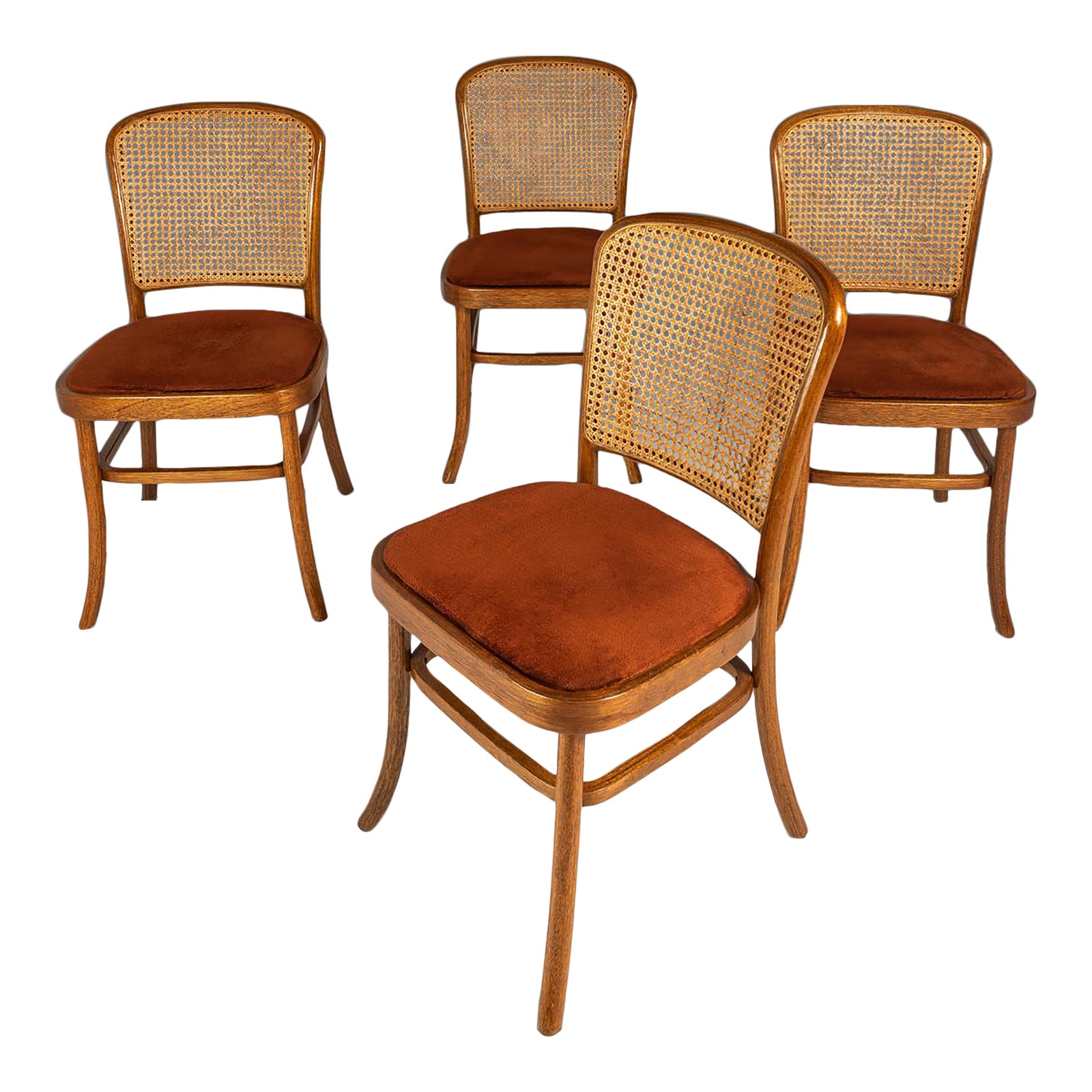 Set of Four (4) Bentwood Model 811 Styled Dining Chairs in the Manner ...