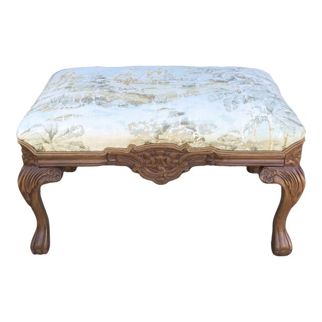 French Louis XV Style Vintage Bench Wood Stool Carved Footstool French ...