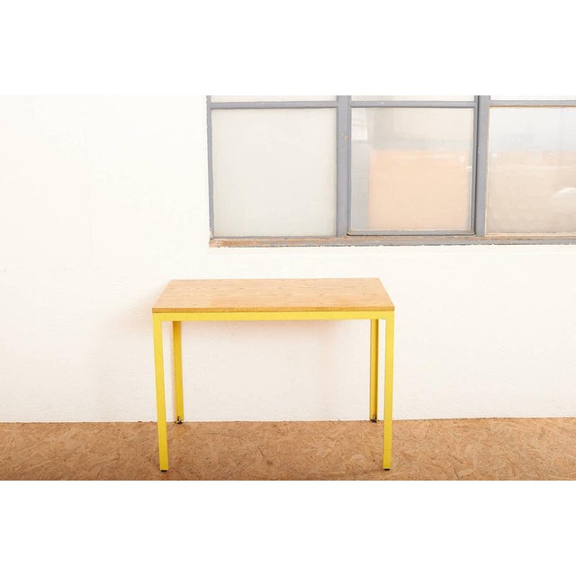 Yellow Kitchen Table in Steel and Ash Wood from Victoria Möbel, 1959 ...