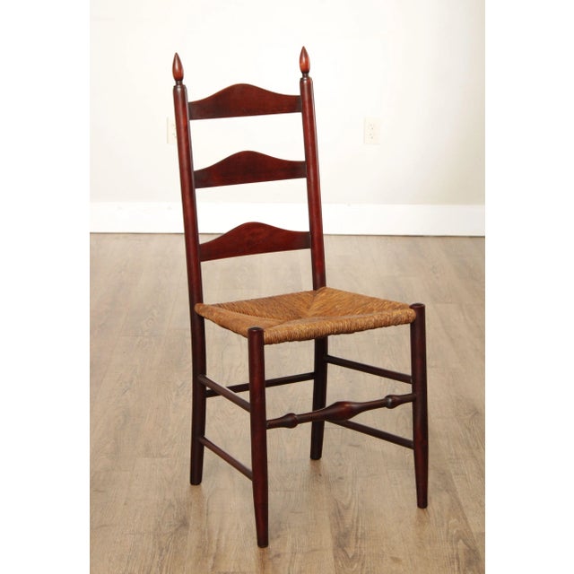 Shaker Style Antique Rush Seat Cherry Ladderback Chair | Chairish