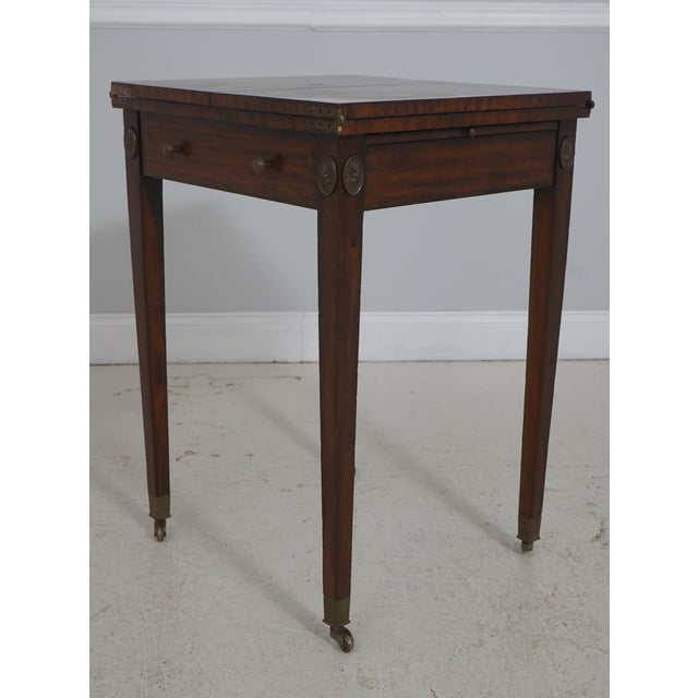 Maitland-Smith Two-Drawer Mahogany and Leather Flip-Top Game Table ...