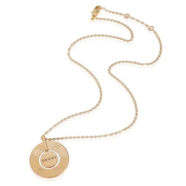 Gucci Icon Rotating Disc Circle Pendant In 18K Yellow Gold | Chairish