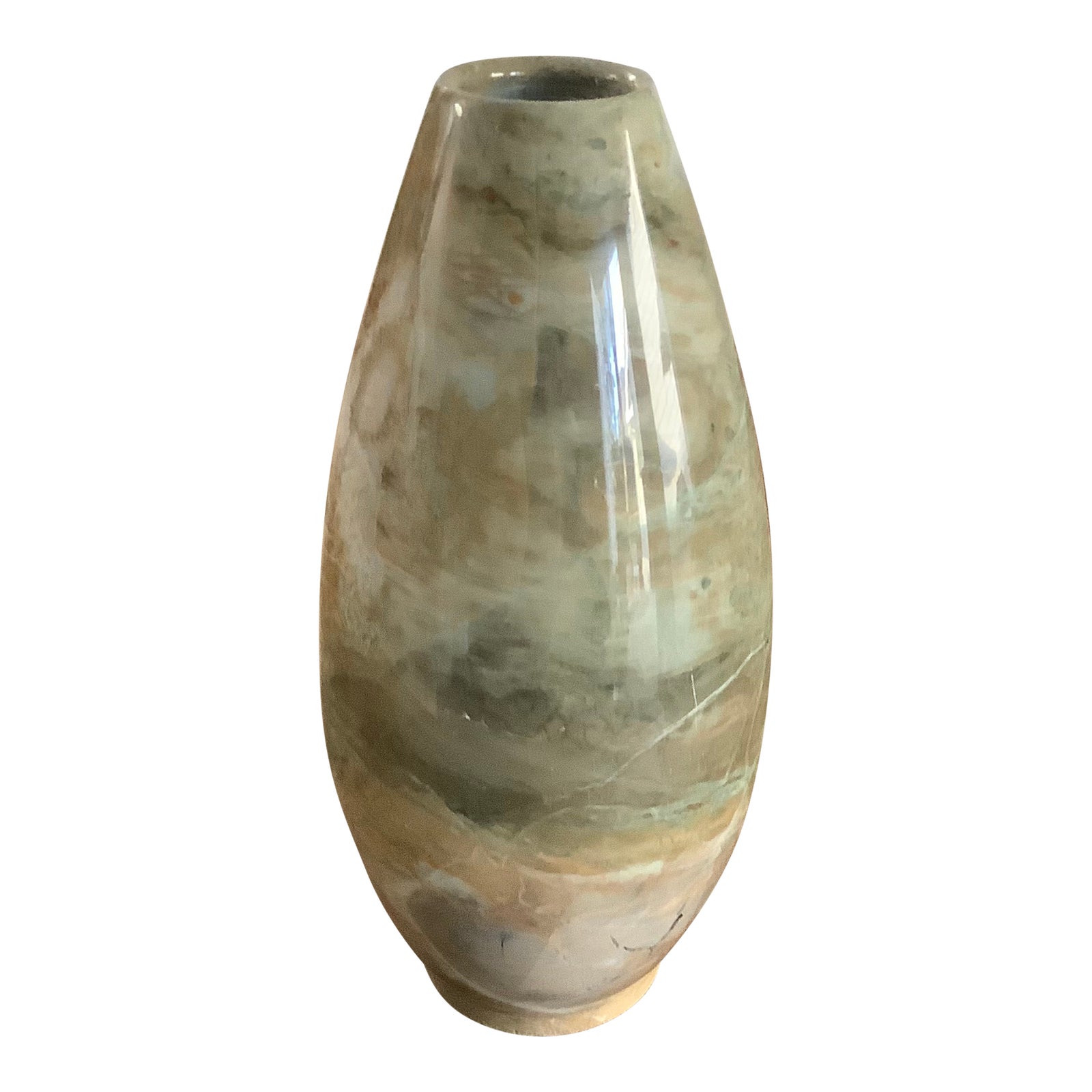 Vintage Striated Marble or Granite Vase | Chairish